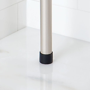 mDesign Bathroom Shower Corner Tension Pole Caddy with Adjustable Height - 4 Positionable Baskets for Organizing Shampoo, Conditioner, Shaving Cream, Soap, Loofah - Omni Collection - Satin