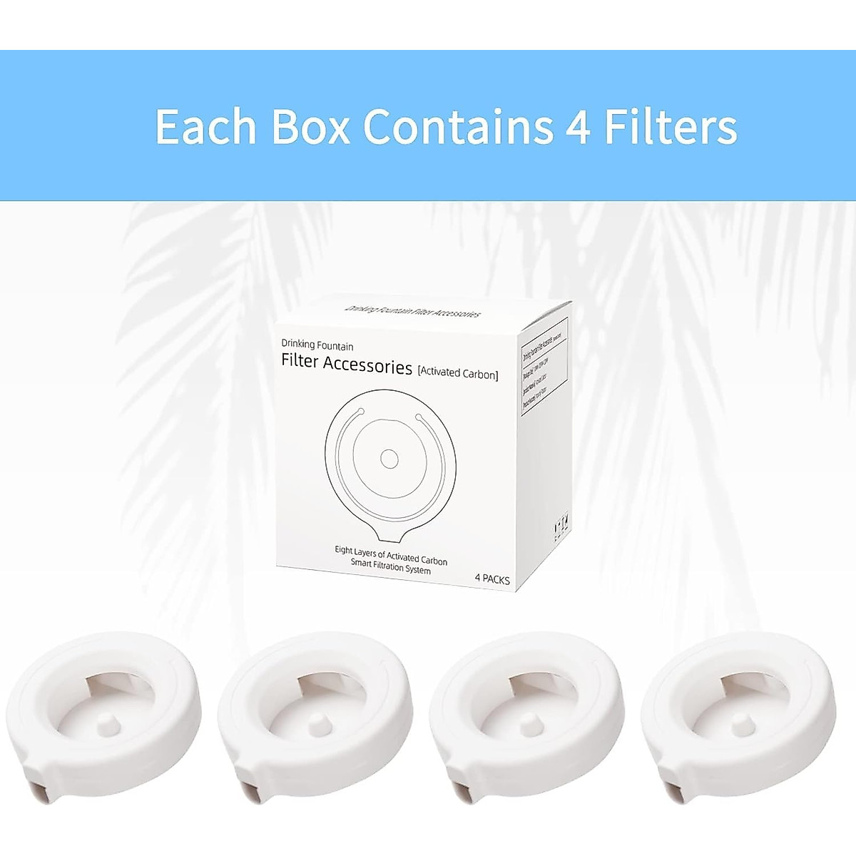 RIZZARI Water Dispenser Replacement Filters, Replacement Filters for Automatic Pet Waterer,Triple Filtration System, 4 Pack