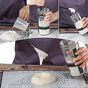 Arbnic Sourdough Starter Kit with 2 Starter Jars, Sourdough Bread Baking Supplies Included Thermometer Band, Level Tracker (with 2 Jars)