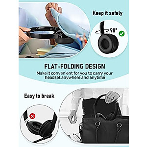 XAPROO USB Headset with Microphone for PC, 3.5mm Headset with Microphone for Laptop, Quality Computer Headset with Mute/Sidetone, USB Headphones with Microphone Noise Canceling for Zoom MS Teams