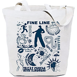 Singer Lyrics Inspired Gift Album Gift Tote Bag Music Lover Gift Singer's Merchandise Shopping Tote Bags (LINE)