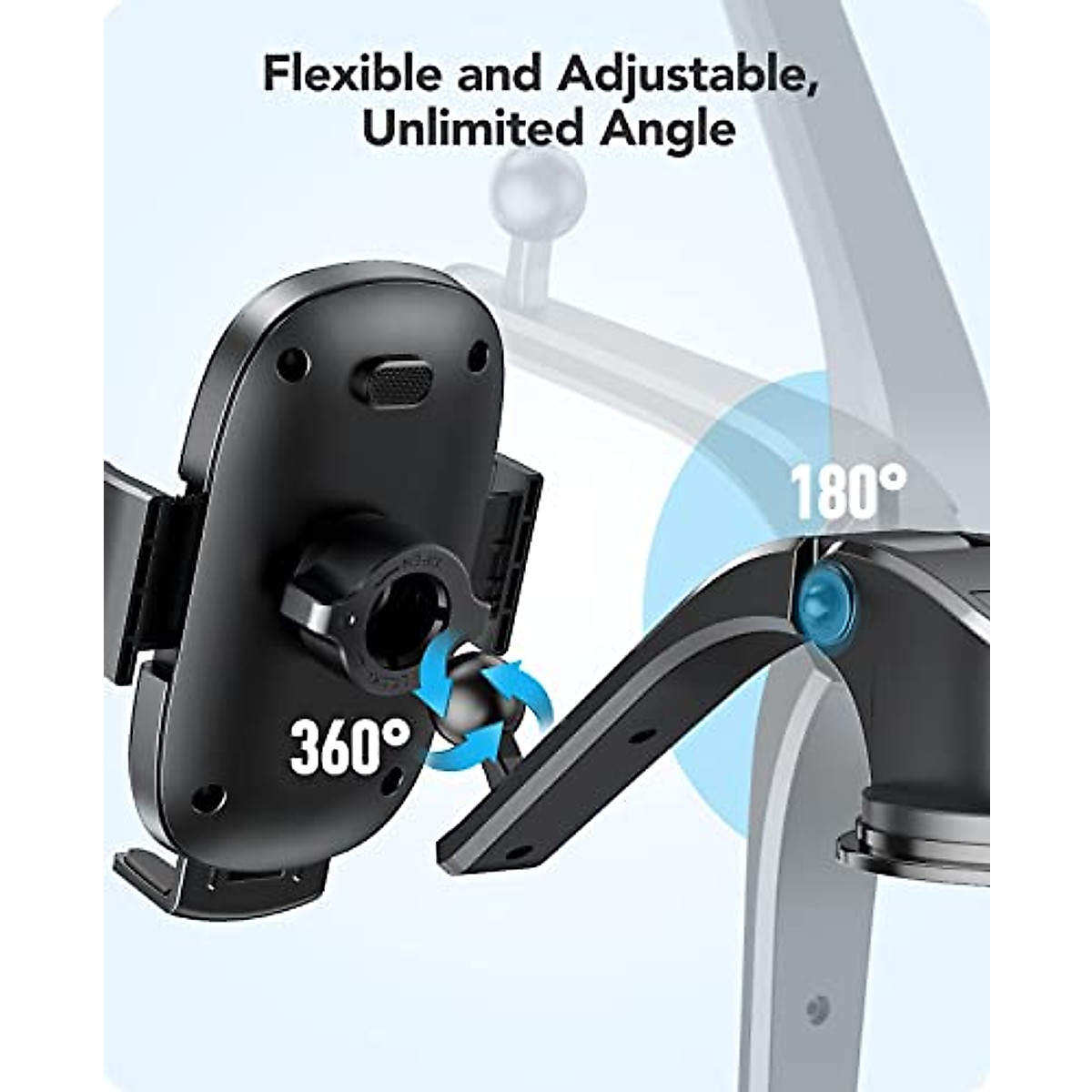 Car Phone Holder, Zethors Phone Mount for Car Dashboard Air Vent Cradle Stable Suction with 360° Flexible, Shockproof 2-in-1 Car Phone Holder Compatible with iPhone 13 Pro Max 12 11, iOS Android Phone