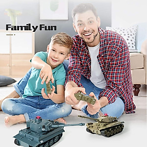 WEECOC RC Tank Military Truck Vehicles RC Car 2.4Ghz Radio Controlled Military Battle Tank Toy 270°Rotational Realistic Sounds Electronics Hobby Toys for Kids Boys (Green)