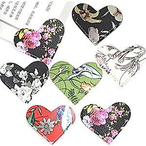 LadayPoa 6 PCS Double Leather Heart Bookmark,Vintage Corner Page Book Marks Cute Book Marks,Book Reading Accessories for Book Lovers