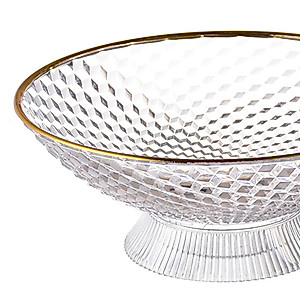 Decorative Pedestal Bowl, Fruit Basket, Dessert Stand Display, Food Plate, Large Fruit Dish, Serving Tray for Farmhouse Centerpiece Desktop Decor, transparent