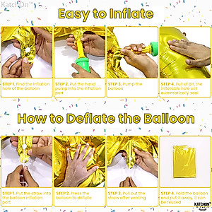 KatchOn, Gold 100 Balloon Number - 40 Inch | Gold 100 Balloons, 100th Birthday Decorations | 100K Balloons for Social Media | 100th Birthday Balloons | Gold 100 Birthday Party Supplies