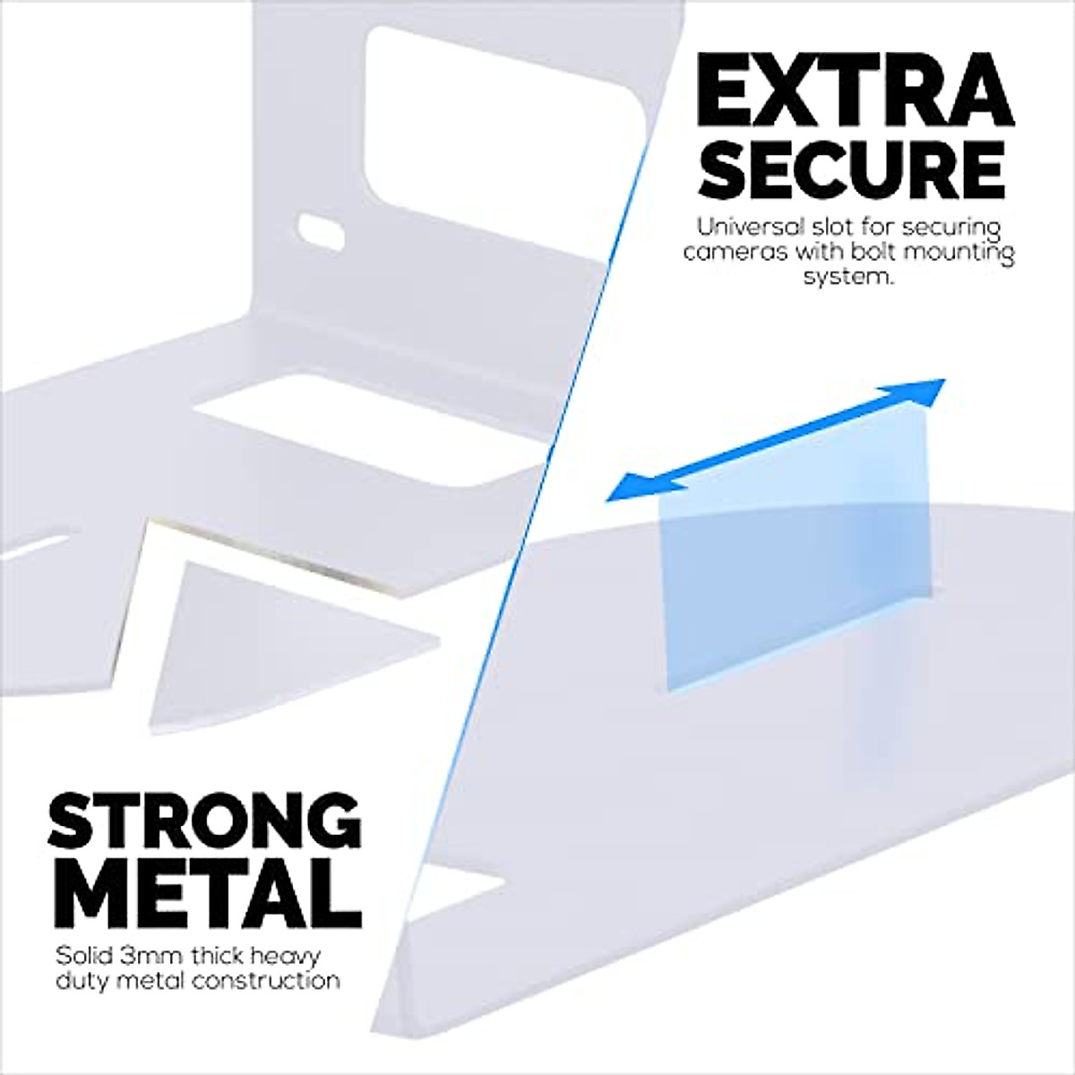 PTZ Camera Wall Mount Bracket Compatible with HuddleCam, PTZOptics, Sony, AVIPAS, AVKANS, SMTAV, FOMAKO, PRISUAL & More, Universal Holder Shelf, by Brainwavz (White)