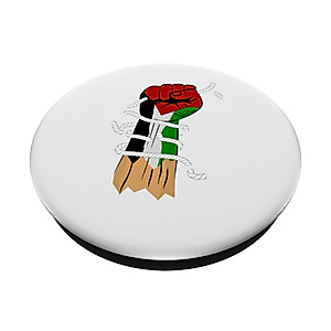 Fisting Hand with Broken Rope and Barbed Wire Palestine Flag PopSockets Standard PopGrip