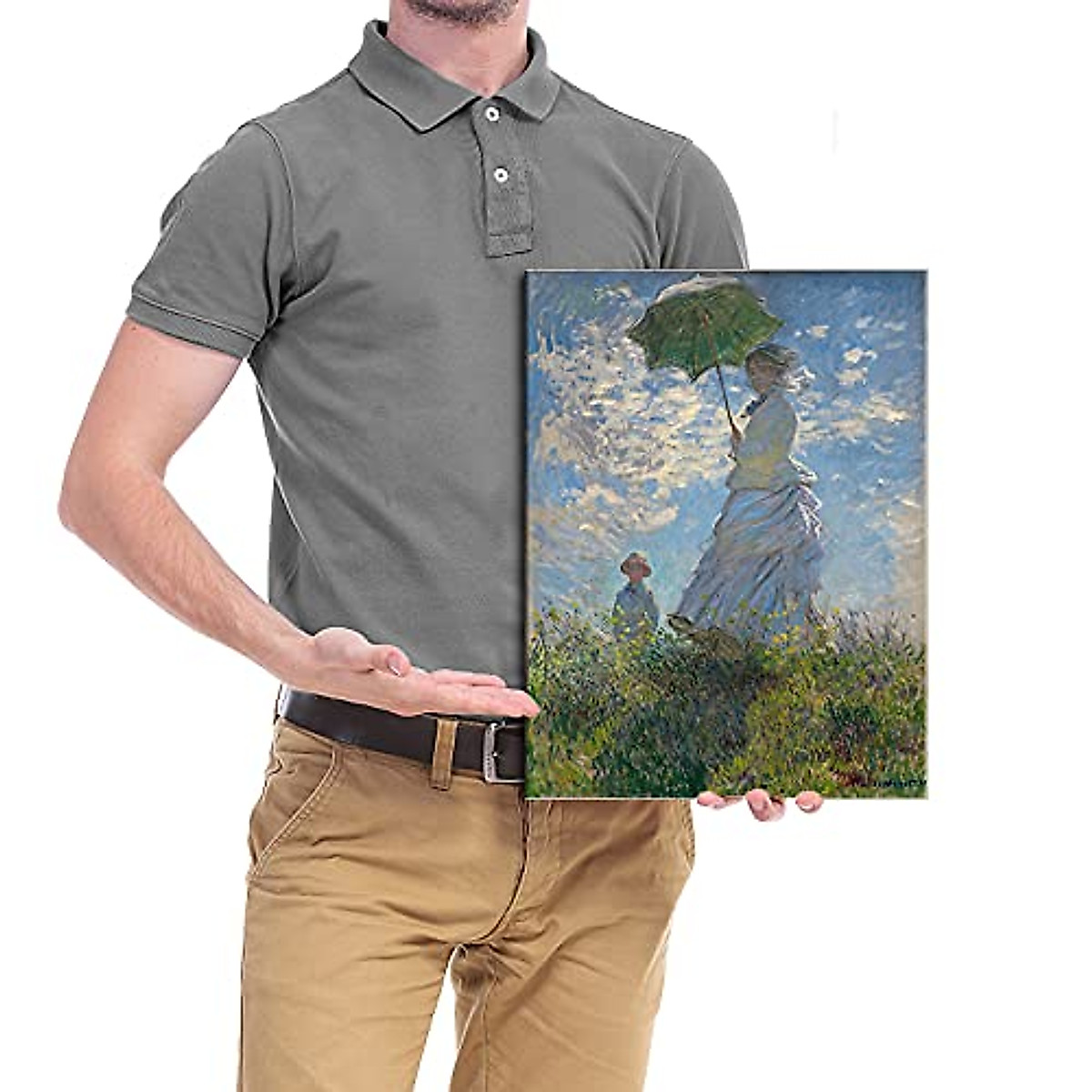 Wieco Art Woman with a Parasol Madame Monet and Her Son Canvas Prints Wall Art of Claude Monet Famous Classic Oil Paintings Reproduction People Landscape Pictures Artwork for Home Office Decorations