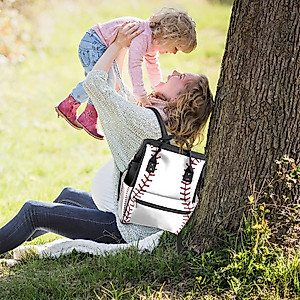 Diaper Bag Baseball Backpack, Large Capacity Baby Bag Maternity Backpack Nappy Bags, Multifunction Waterproof Diaper Bags Casual Travel Daypack for Mom Dad