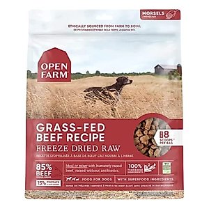 Open Farm Freeze Dried Raw Dog Food, Humanely Raised Meat Recipe with Non-GMO Superfoods and No Artificial Flavors or Preservatives, Grass Fed Beef Recipe Freeze Dried - 3.5oz