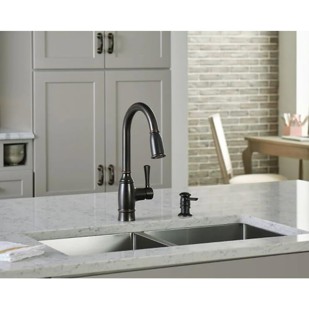 Moen 87791BRB Noell Pulldown Kitchen Faucet Mediterranean Bronze Finish