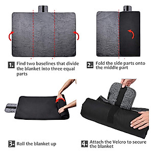 Tirrinia Outdoors Waterproof Throw Blanket, 51”x 59” Sherpa Fleece Stadium Windproof Mat for Boat, Traveling, Camping, Hiking, Football - Machine Washable