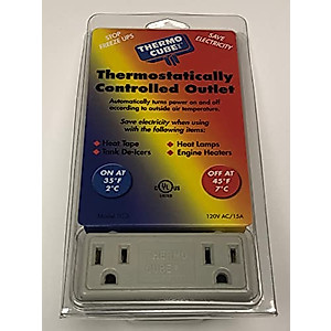Thermo Cube Model TC-3: Thermostatically Controlled Outlet - On at 35-Degrees/Off at 45-Degrees