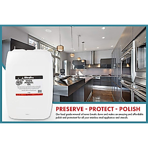 UltraPro Food Grade Mineral Oil for Lubricating and Protecting Cutting Board, Butcher Block, Stainless Steel, Knife, Tool, Machine and Equipment (5 Gal.)