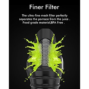 SiFENE Cold Press Juicer Machine, Dual Feed Chute Slow Masticating Juicer, Vegetable and Fruit Juice Maker Squeezer Machines, Recipes Included