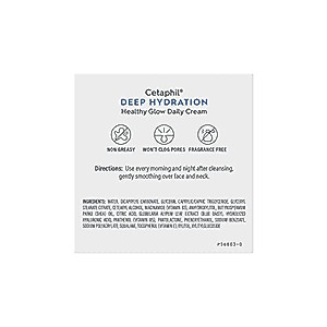 Cetaphil Deep Hydration Healthy Glow Daily Face Cream, 1.7 oz, 48 Hour Dry Skin Face Moisturizer for Sensitive Skin, With Hyaluronic Acid, Vitamin E & Vitamin B5