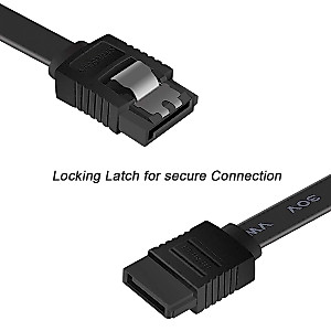 BENFEI SATA Cable III, 3 Pack SATA Cable III 6Gbps Straight HDD SDD Data Cable with Locking Latch 18 Inch Compatible for SATA HDD, SSD, CD Driver, CD Writer - Black