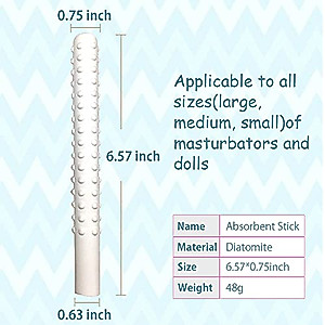 Loomaka Drying Rod Stick Absorbent Stick Diatomite Water-Absorption Stick【Quick Drying/Reusable/Preventing Moisture and Mold】Maintenance 2-Piece kit, White