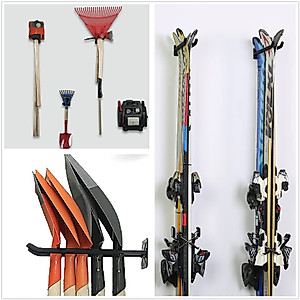 TORACK Garage Hooks Heavy Duty Tool Organizer, Wall Mount Hanger Rack Garage Storage Utility Hooks for Car Tires, Ladders, Chairs, Strollers, Power Tools, Garden Tools (2 Pack, 12.4" Hooks)