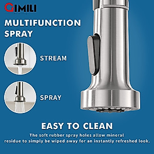 GIMILI Touchless Kitchen Faucet with Pull Down Sprayer Motion Sensor Smart Activated Hands Free Single Handle Spring Brushed Nickel Kitchen Sink Faucet