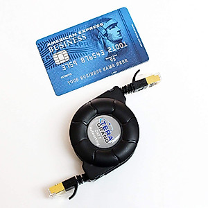 Tera Grand - Premium Cat-7 10 Gigabit Ethernet Retractable Cable for Modem Router LAN Network Playstation Xbox, 1.5Meter (4.9 Ft.) in Retail Package