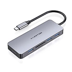 LENTION USB C Hub with 4K HDMI, 3 USB 3.0, SD/Micro SD Card Reader Compatible 2023-2016 MacBook Pro, New Mac Air/Surface, Stable Driver Certified Multi-Port Adapter (CB-C18, Space Gray)
