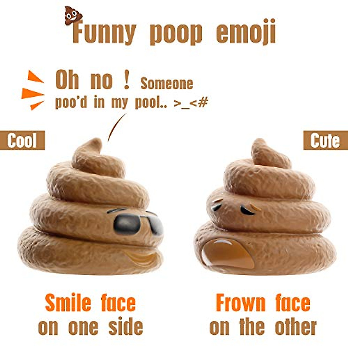 XY-WQ Chlorine Floater, Floating Pool Chlorine Dispenser (Emoji), Fits 1 and 3 Inch Tablets - Suitable Large and Small Pools, Hot Tub, Spa