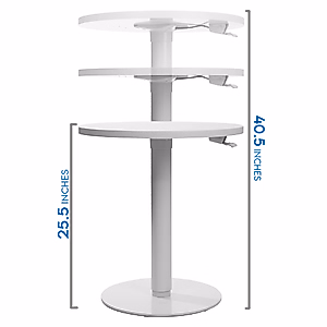 DANMIN 23.5" Round Tabletop - Sit to Stand, Height Adjustable Table/Desk from 25.5" to 40.5" - Perfect for Home Office or School Parties & Events