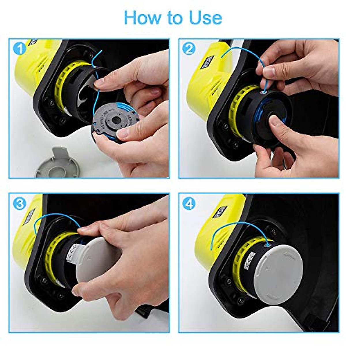 EAONE 10 Pack Trimmer String Replacement for Ryobi, 0.065" Single Line Auto-Feed Replacement Trimmer Spool for Ryobi 18V, 24V and 40V Cordless Trimmers with Storage Box