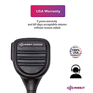MIRKIT Heavy Duty Speaker Mic Compatible with Baofeng UV-5R, BF-F8HP, UV-82, UV-82HP. Push to Talk Microphone & Lanyard Ham Radio Operator. Radio Shoulder Mic ​Can be Used as Police Radio Mic