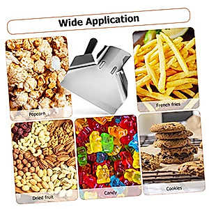 UPKOCH 2pcs Popcorn Shovel Stainless Steel Spoon Candy Popcorn Chip Popcorn Bagger Utility Scooper Stainless Steel Small Spoon Popcorn Machine Supplies Food Dispensing Tool Dry Food Scoop