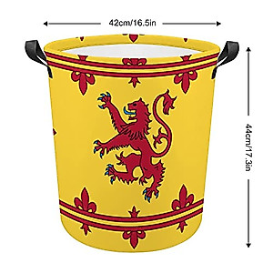 Scotland Scottish Rampant Lion Large Laundry Basket Hamper Bag Washing with Handles for College Dorm Portable