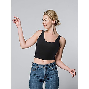 6 Pieces Women Basic Crop Tank Tops Sleeveless Sports Crop Top(Adorable Style, Medium)