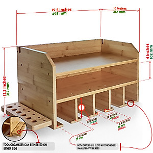 DupliM Bamboo Wall-Mounted Power Tool Organizer, Power Drill Holder and Tool Storage Rack - FSC-Certified – Assembly Required