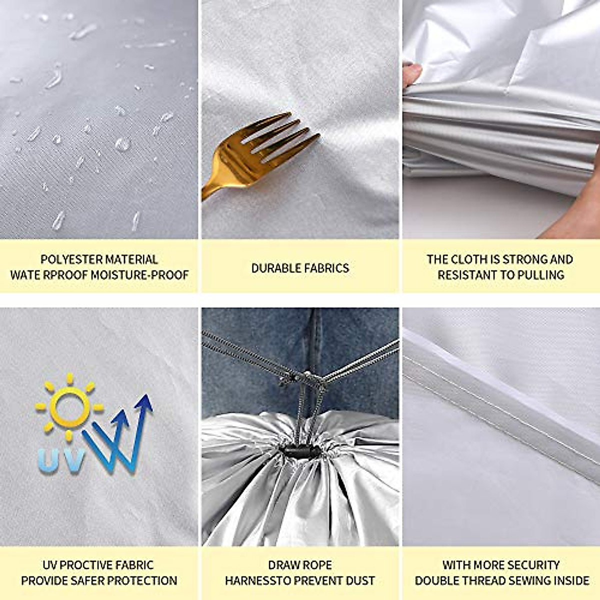 3-Pack Large Travel Laundry Bag, Dirty Clothes Storage Bag with Drawstring, Organizer Waterproof and Heavy Duty Stitching, Idea for Store Clothes, Blankets, Toys (Silver, Medium)