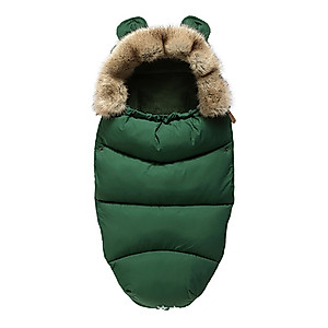 NC Baby Sleeping Bag Winter Keep Warm Stroller Bunting Bags for 0-3 Year-old Universal Footmuff Outdoor Thick Infant Blanket (Green) (NC)