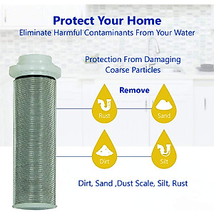 Express Water Whole House Sediment Water Filter – Spin Down Home Water Filtration System – 50 Micron Reusable Sediment Filter Cartridge – 1” and 3/4" Compatible with Filter, Mounting Bracket, Adapters