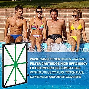 POOL BETTER 9991432-R4 Ultra Fine Cartridge Filter Panels,4 Pack Robotic Pool Cleaner Filter for Dolphin M400, M500, Nautilus CC Plus, Black and White