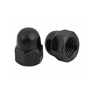 WALENI 5/10pcs Hex Acorn Cap Nuts M3 M4 M5 M6 M8 M10 M12 Carbon Steel Ni-Plated/Black Zinc Plated Hexagon Cap Nuts Dome Cover Nuts Acorn Nuts(Black Zinc Plated,M3 (10pcs))
