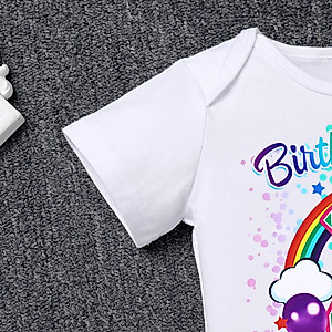 ODASDO Rainbow Melon 2nd Birthday Outfit for Baby Girl I'm Two Years Old Party Cake Smash Photo Shooting Romper Shiny Colorful Sequin Pants Bowknot Headband 3pcs Set Fall Spring Clothing 2nd 2T