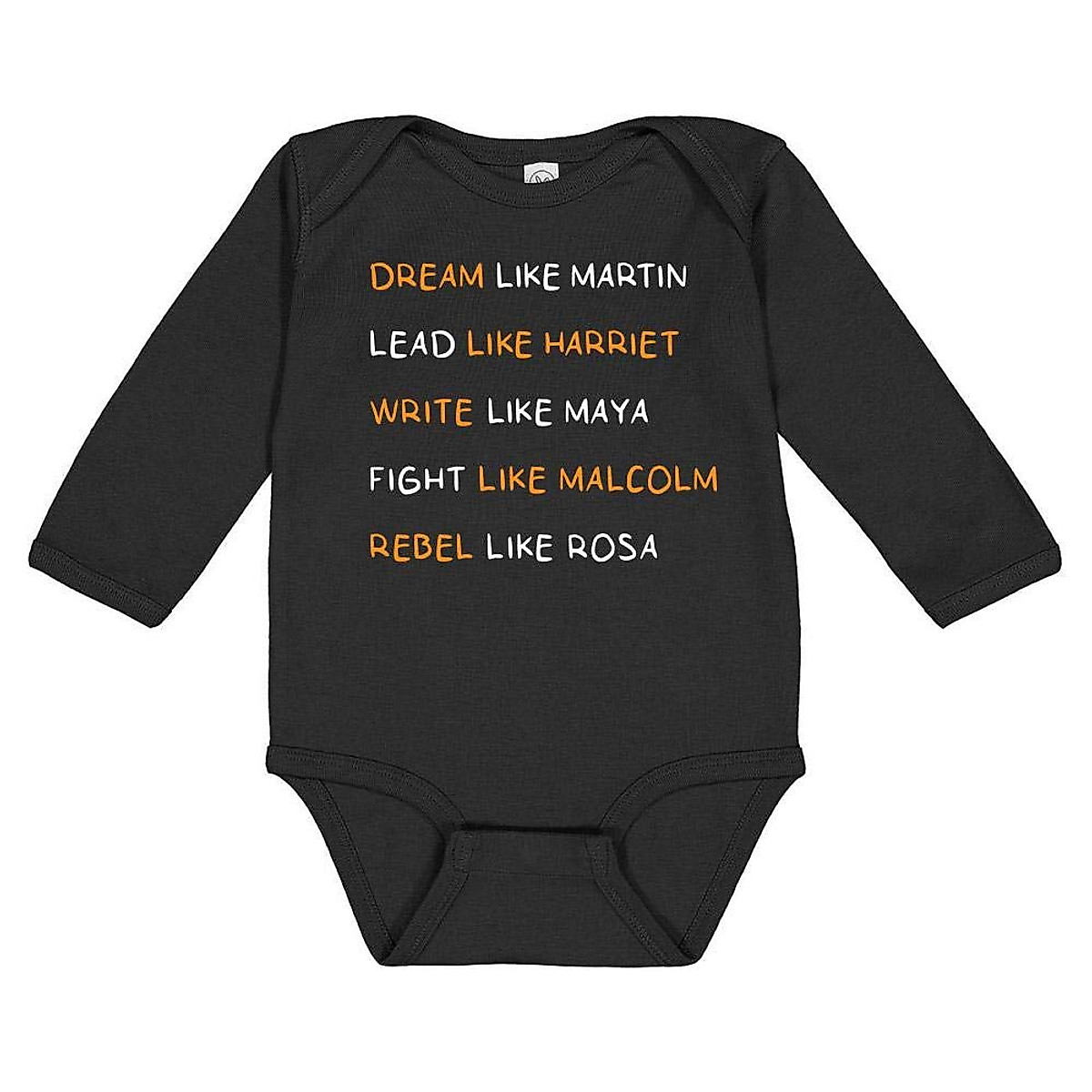 TATY Kids Be Like Black History Leaders Long Sleeve Baby Infant One Piece Bodysuit 18 Months Black