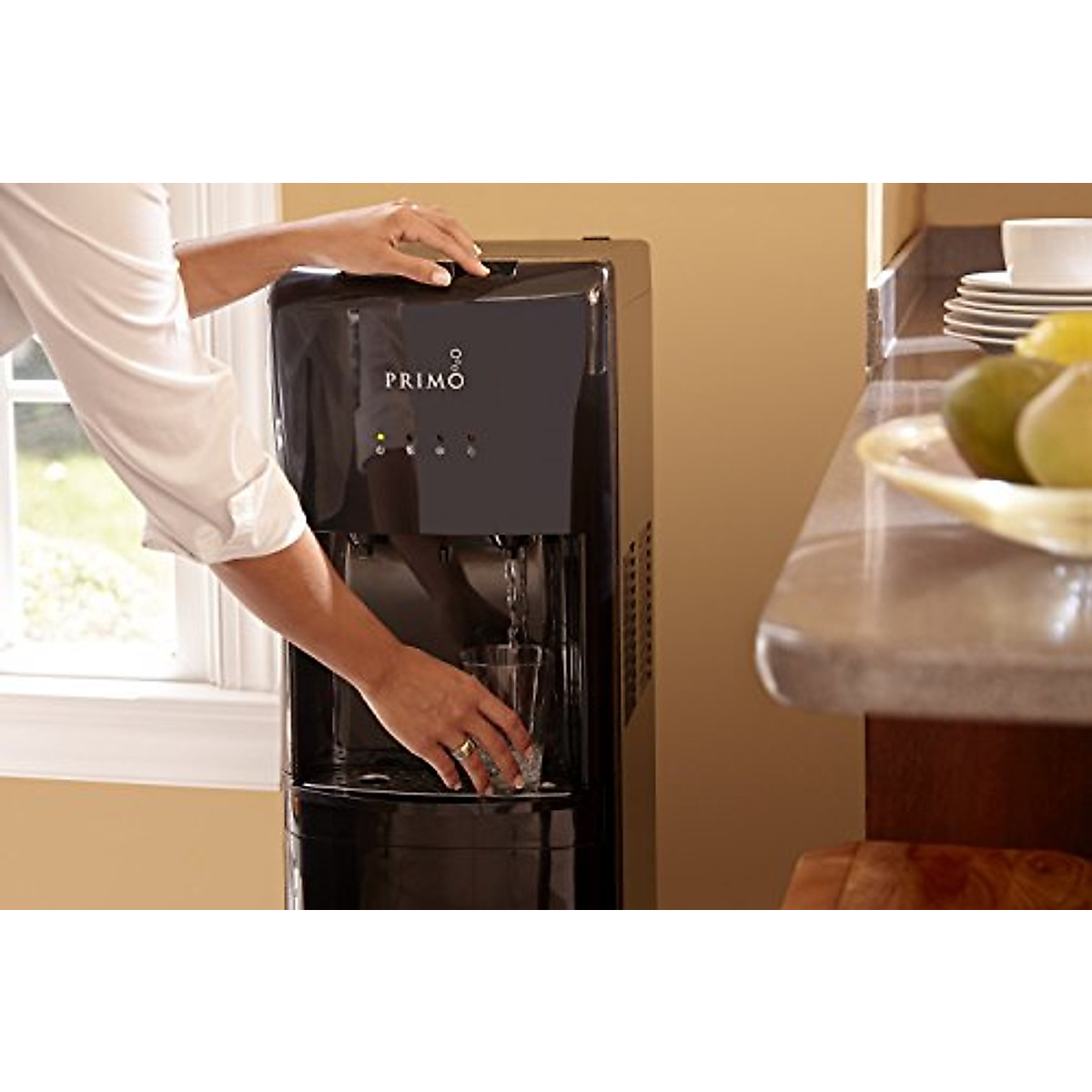 Primo Bottom-Loading Water Dispenser - 2 Temp (Hot-Cold) Water Cooler Water Dispenser for 5 Gallon Bottle w/Child-Resistant Safety Feature, Black