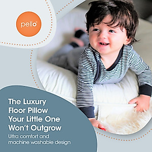 Pello Multi-use Luxe Baby, Toddler Floor Pillow/Play Mat/Lounger (Wyatt/Gray)