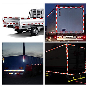 BUYMALLY Reflective Tape Outdoor Waterproof for Trailer - Dot Reflective Reflector Sticker Tape - Utility Trailer Truck Accessories - Red White Reflective Trailer Tape 2in*50Ft