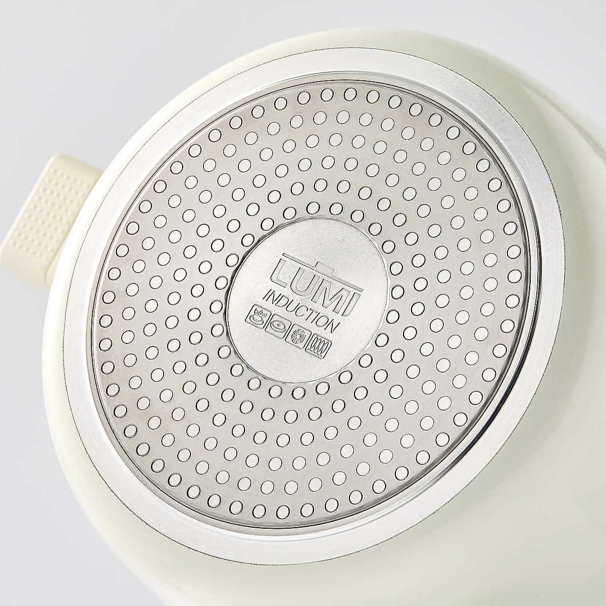 Dr.HOWS Lumi Ceramic Nonstick Pot with Lid 8 inch - Large Pot for Cooking with Rubber-Coated Handles, PFOA-Free - For Induction, Ceramic, Electric, Halogen and Gas Cooktops