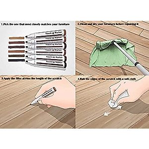 Furniture Markers Touch Up, Lifreer 21 Pcs Wood Filler Floor Scratch Repair Kits, Wood Markers and Wax Sticks with Sharpener Kit for Funiture Repair,Floor Scratch
