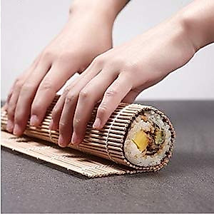 Fu Store Sushi Making Kit Set 9 PCS-Sushi Rolling Mats Rice Paddle Rice Spreader Sushi Roller Bamboo Beginner Sushi Maker