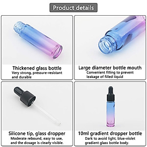 Kesell 8 Pack 0.34oz/10ml Essential Oil Dropper Bottles Colorful Glass Bottles with Eye Dropper Empty Travel Bottles for Perfume