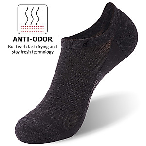 No Show Athletic Socks, ZEALWOOD Unisex Merino Wool Ultra-Light Running Tennis Golf Socks,1/3 Pairs